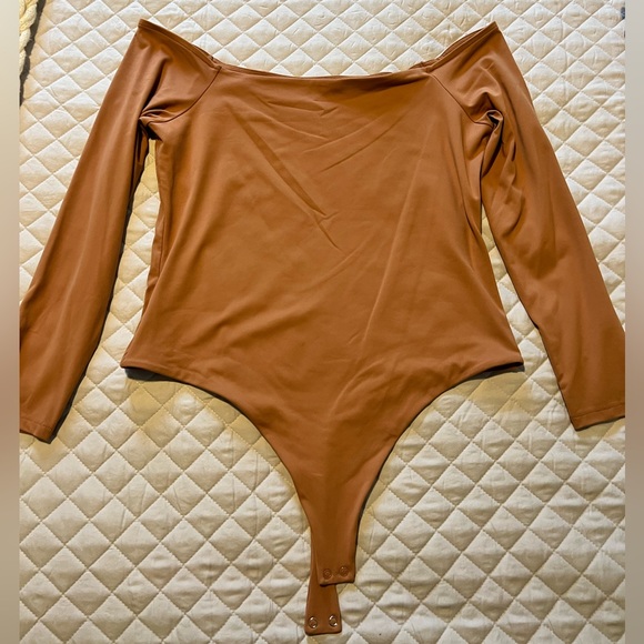 nuuds | Tops | Nuuds Xl Off The Shoulder Bodysuit In The Color Clay | Poshmark
